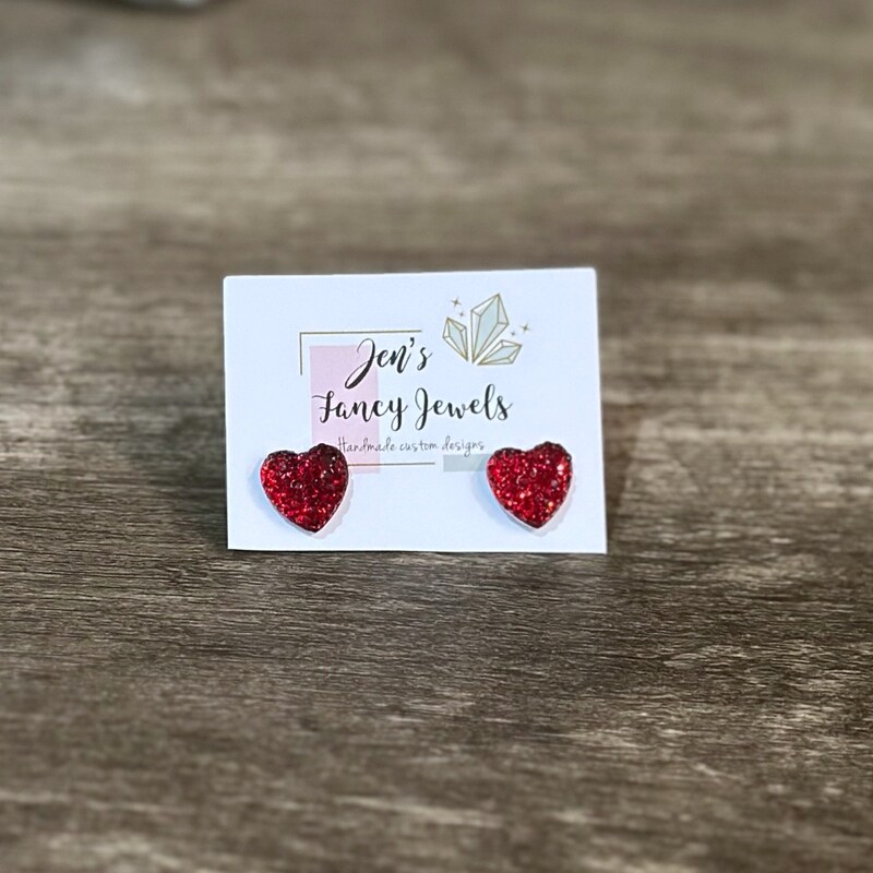 Red Stud Earrings - Etsy
