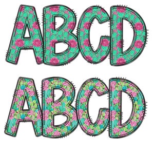 Cactus Doodle Letters, Cactus Alphabet Clipart, Cactus Doodle Alphabet ...