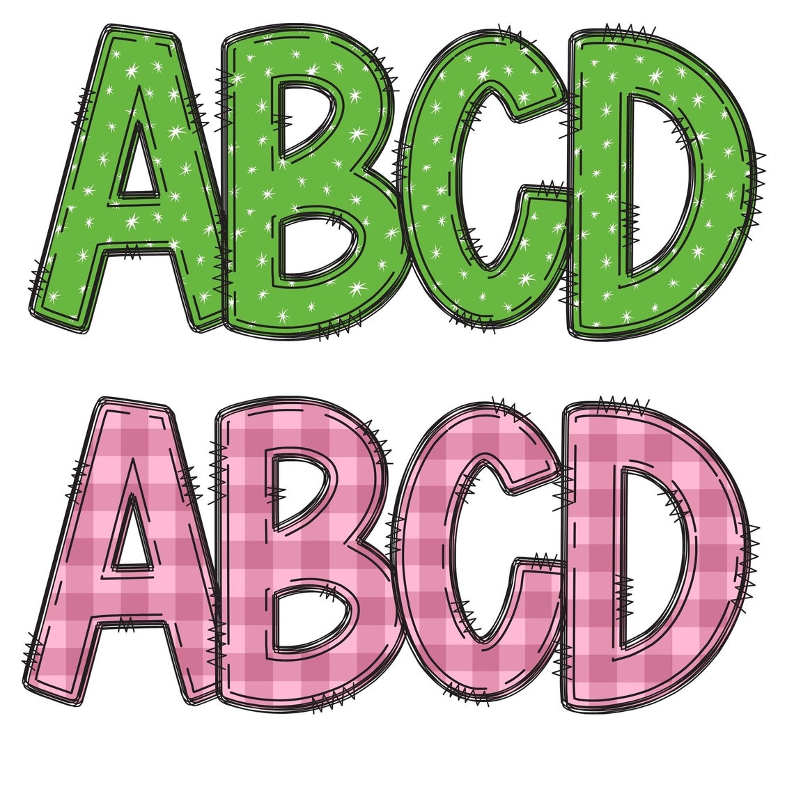 Cactus Doodle Letters, Cactus Alphabet Clipart, Cactus Doodle Alphabet ...