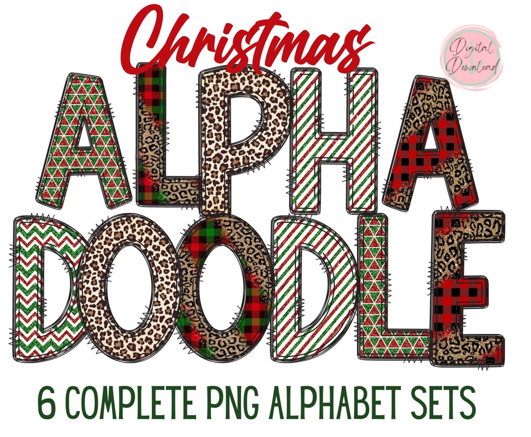 Glitter and Leopard Christmas Alphabet PNG, Christmas Letters for ...