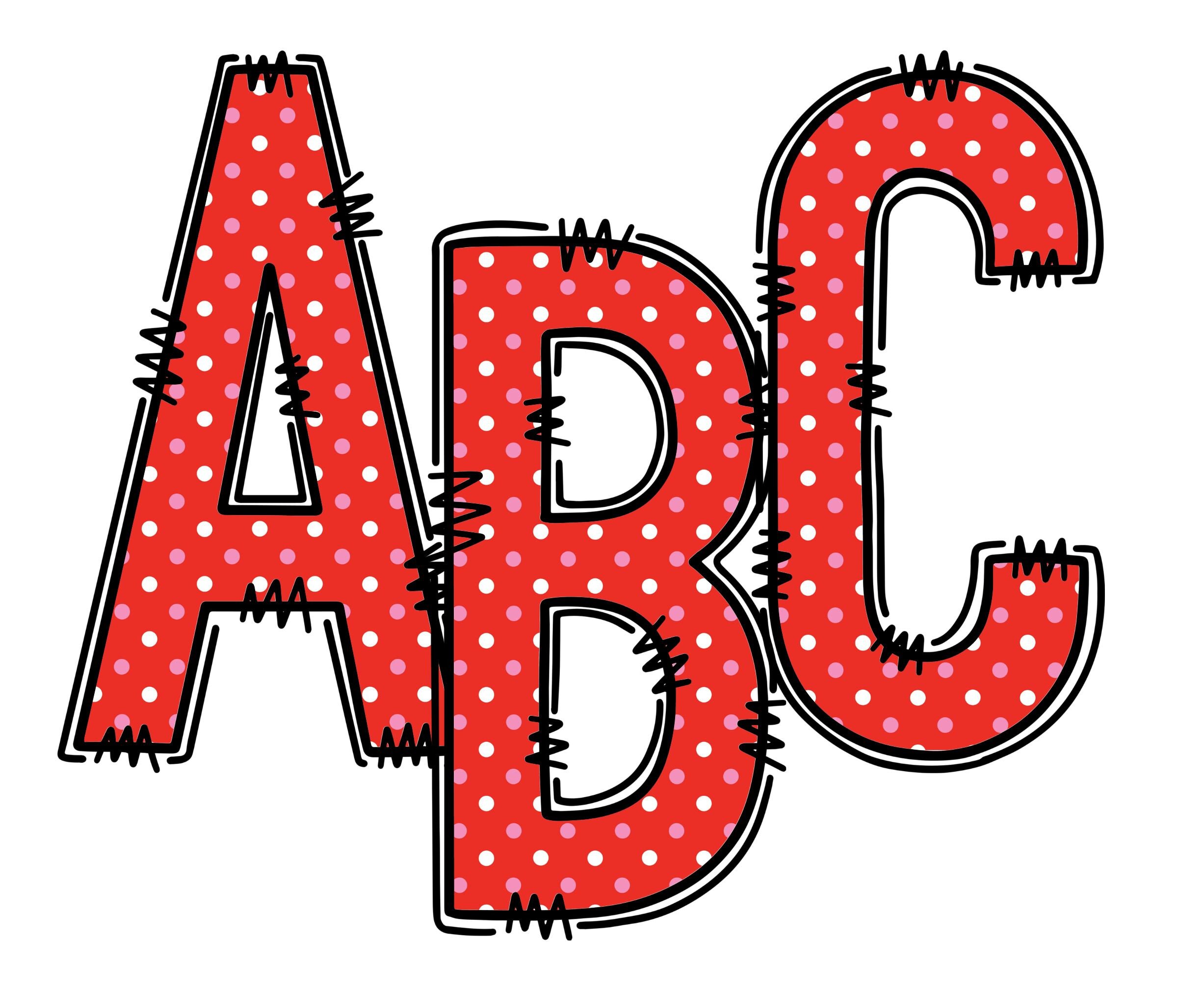 Pink and Red Doodle Alphabet PNG Set, Doodle Letters for Print ...
