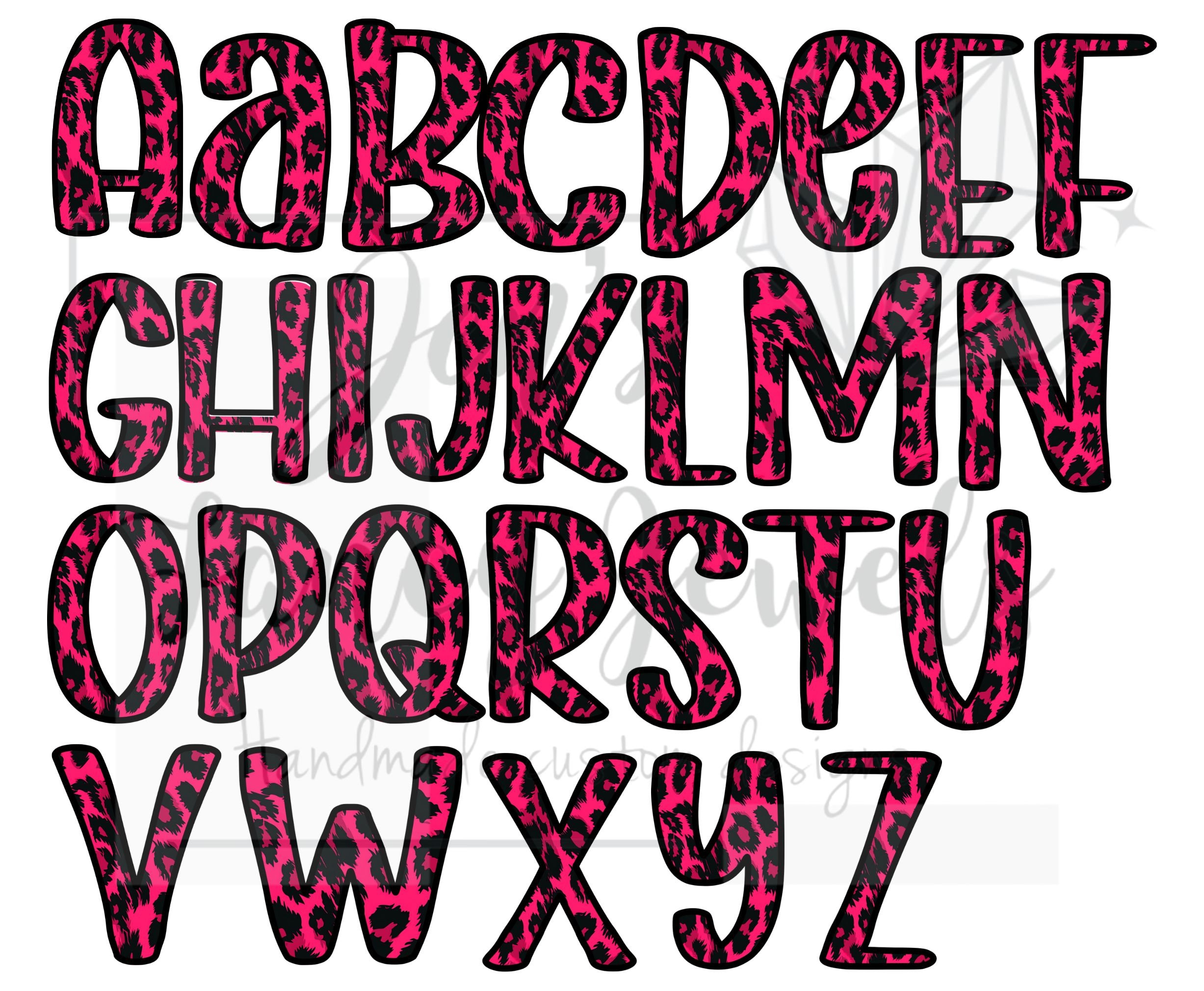 Pink Leopard Letters PNG, Cute Leopard Font, PNG Alphabet, Print ...