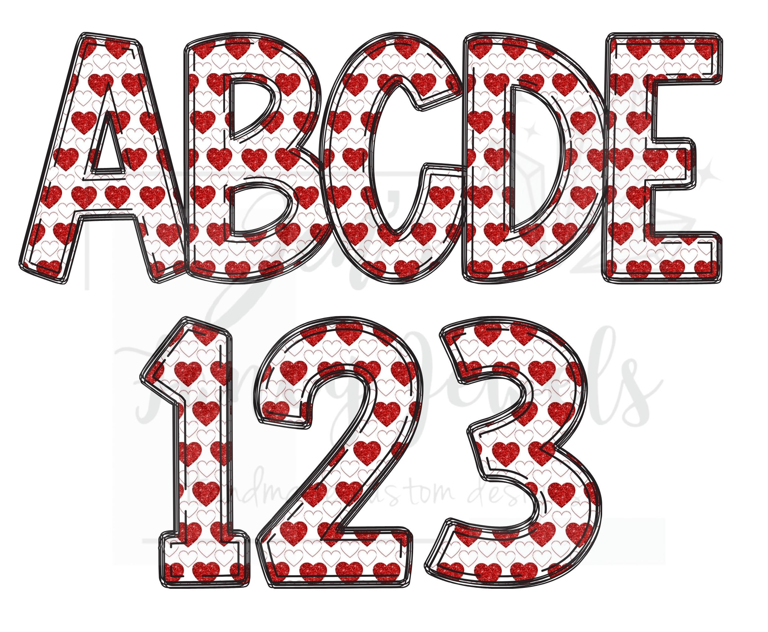 Valentines Alphabet PNG, Red Valentines Letters for Sublimation, Cute ...