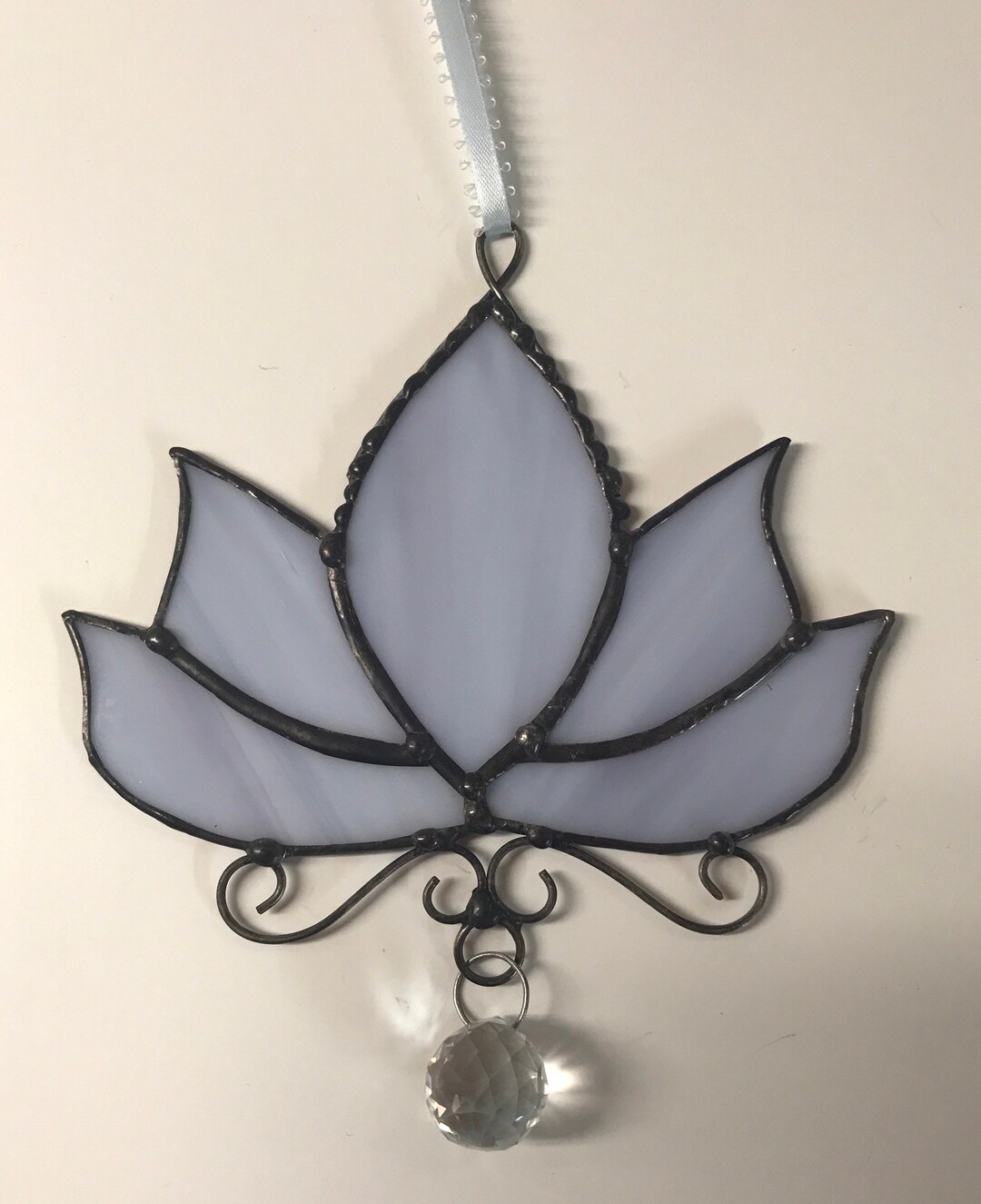 Stained Glass Lotus Flower With Crystal - Etsy