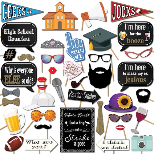 Class Reunion Photo Booth Props School Reunion Props Reunion | Etsy