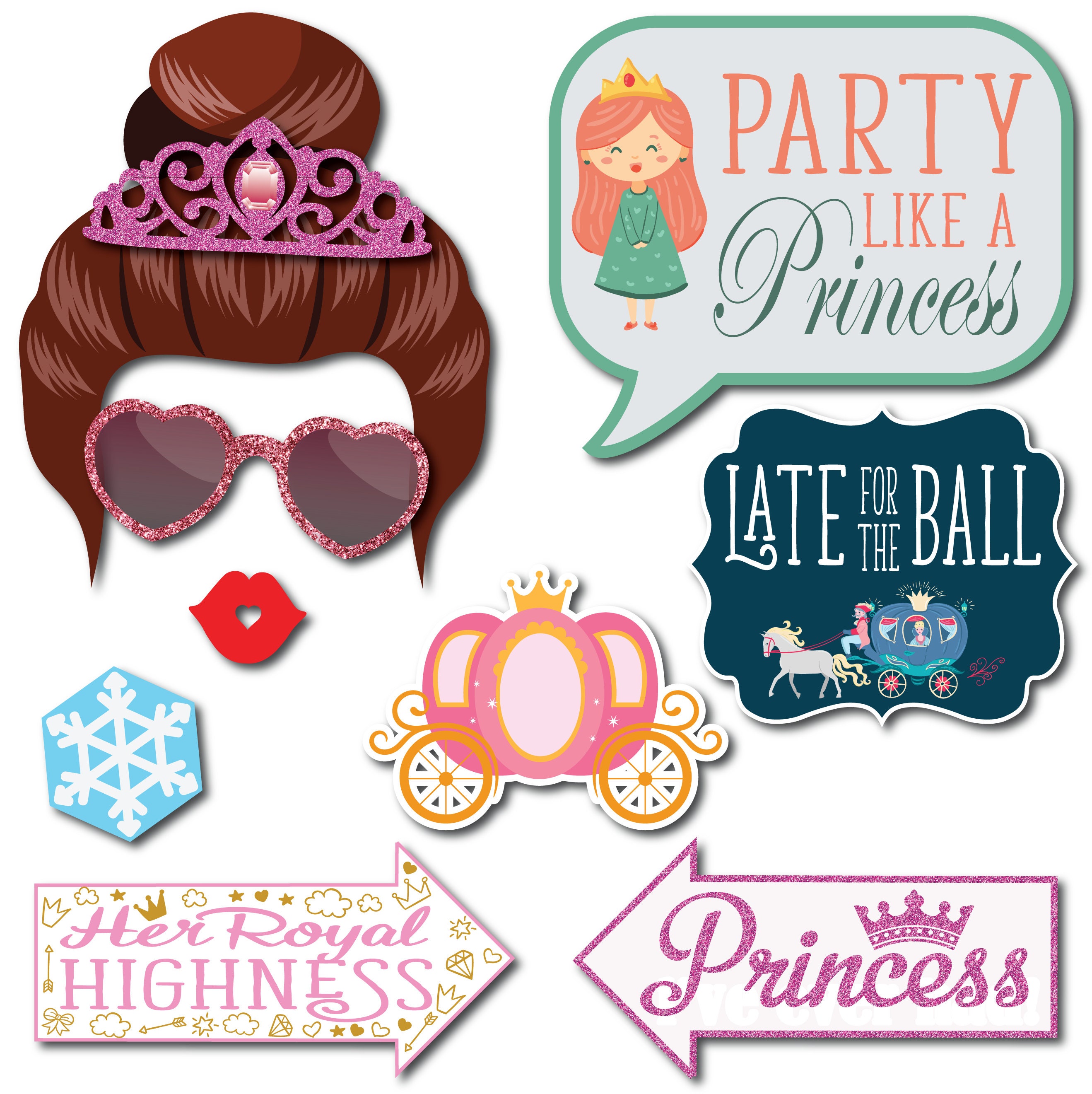 Princess Photo Booth Props 41 Pieces with Wooden Sticks and | Etsy