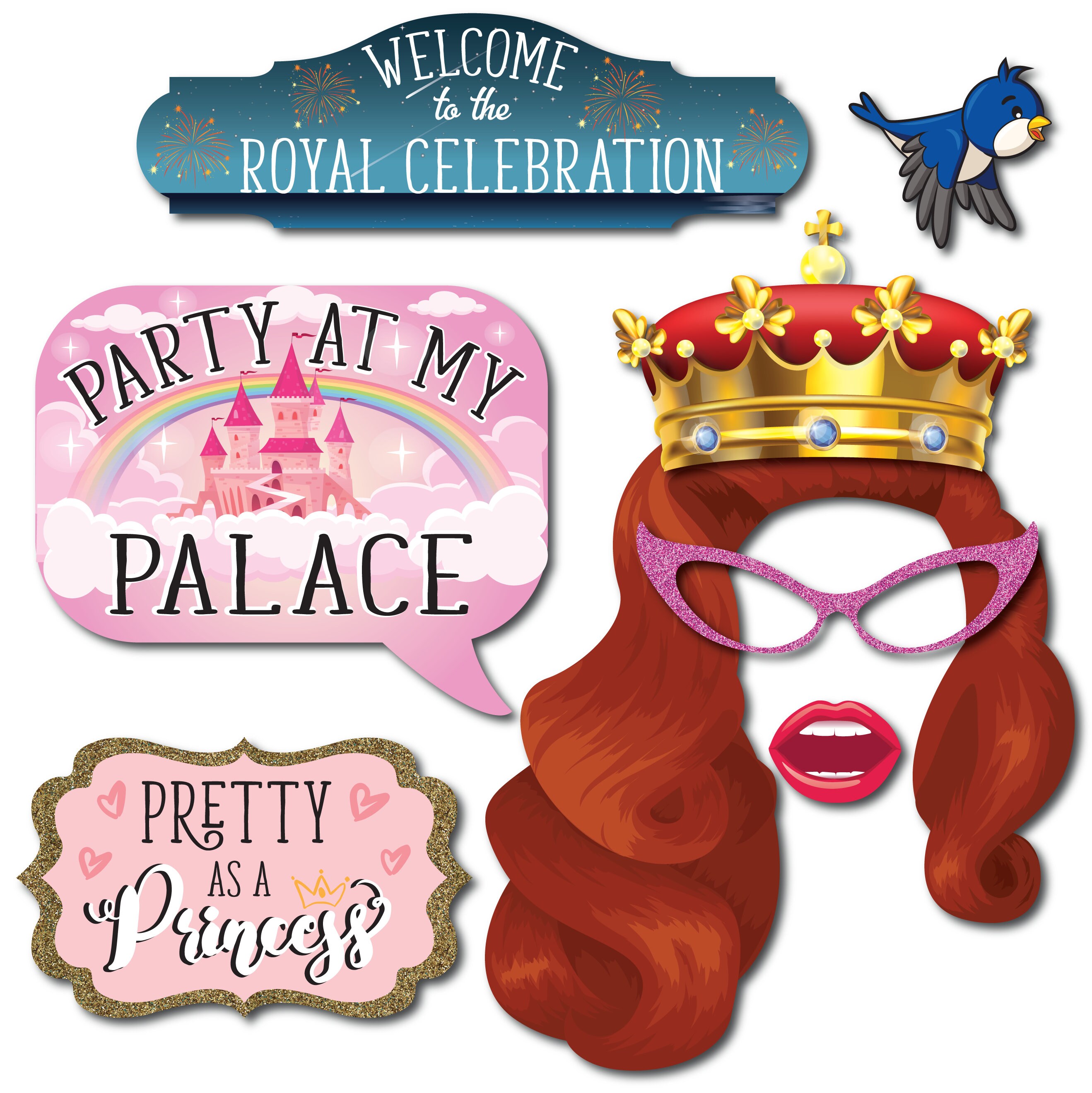 Princess Photo Booth Props 41 Pieces with Wooden Sticks and | Etsy