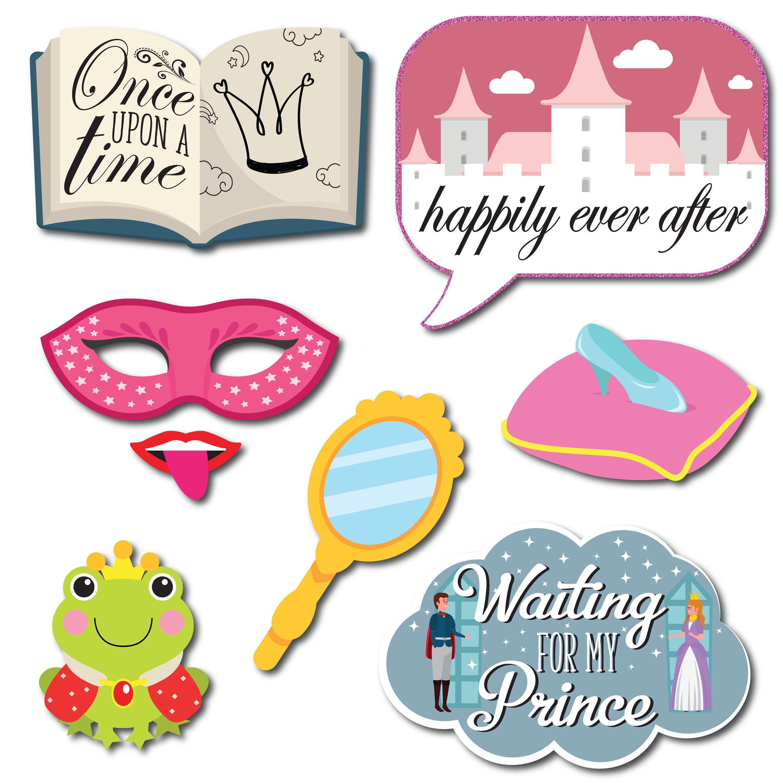 Princess Photo Booth Props 41 Pieces with Wooden Sticks and | Etsy