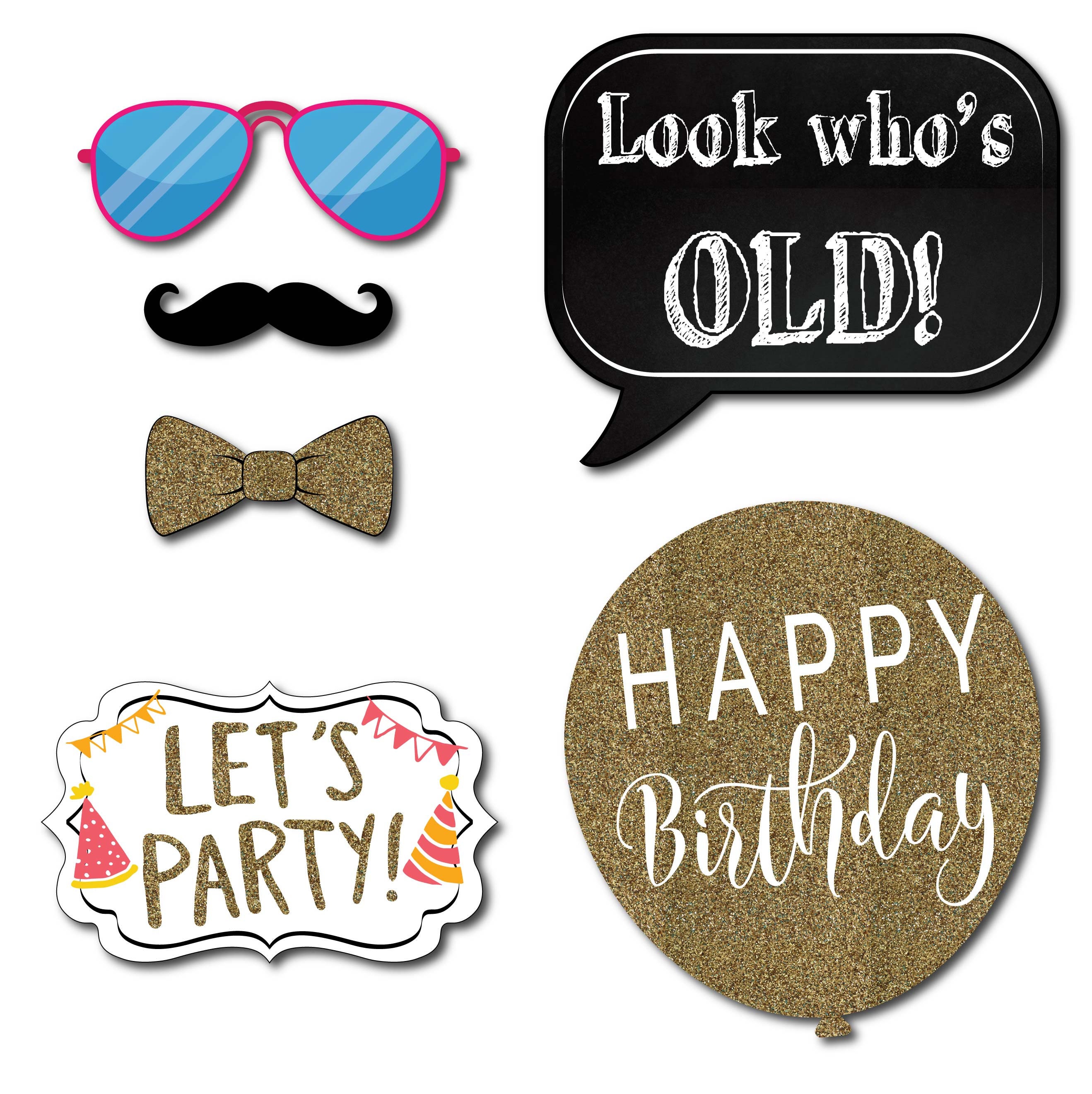Birthday Photo Booth Props Party Kit 41 Pieces With Wooden - Etsy