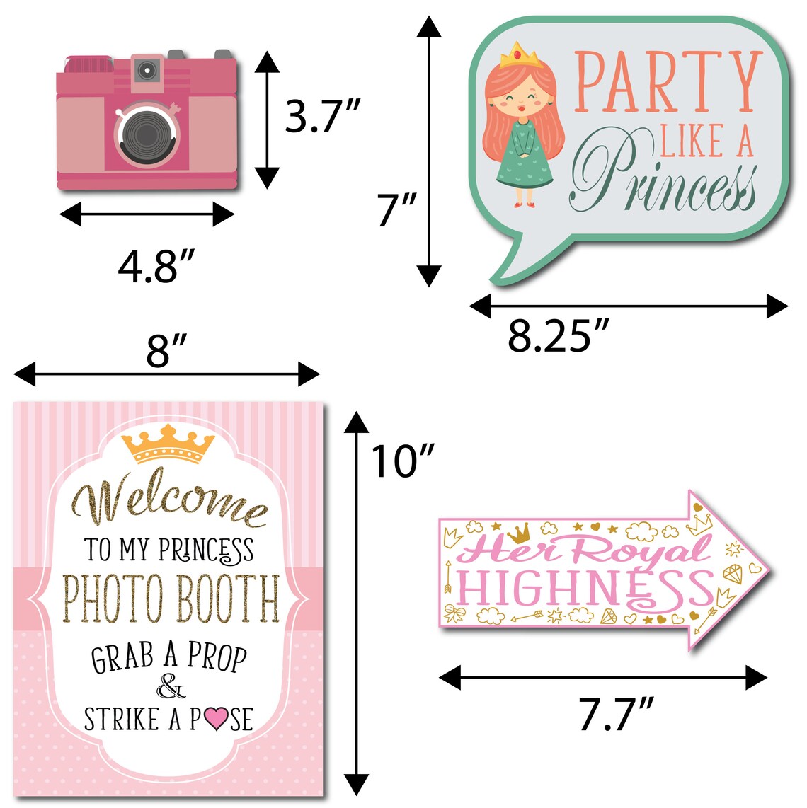 Princess Photo Booth Props 41 Pieces with Wooden Sticks and | Etsy