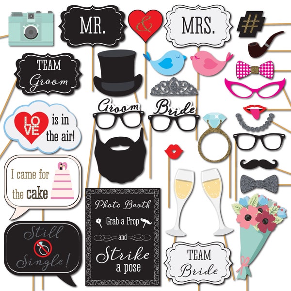 Wedding Photo Booth Props - Etsy