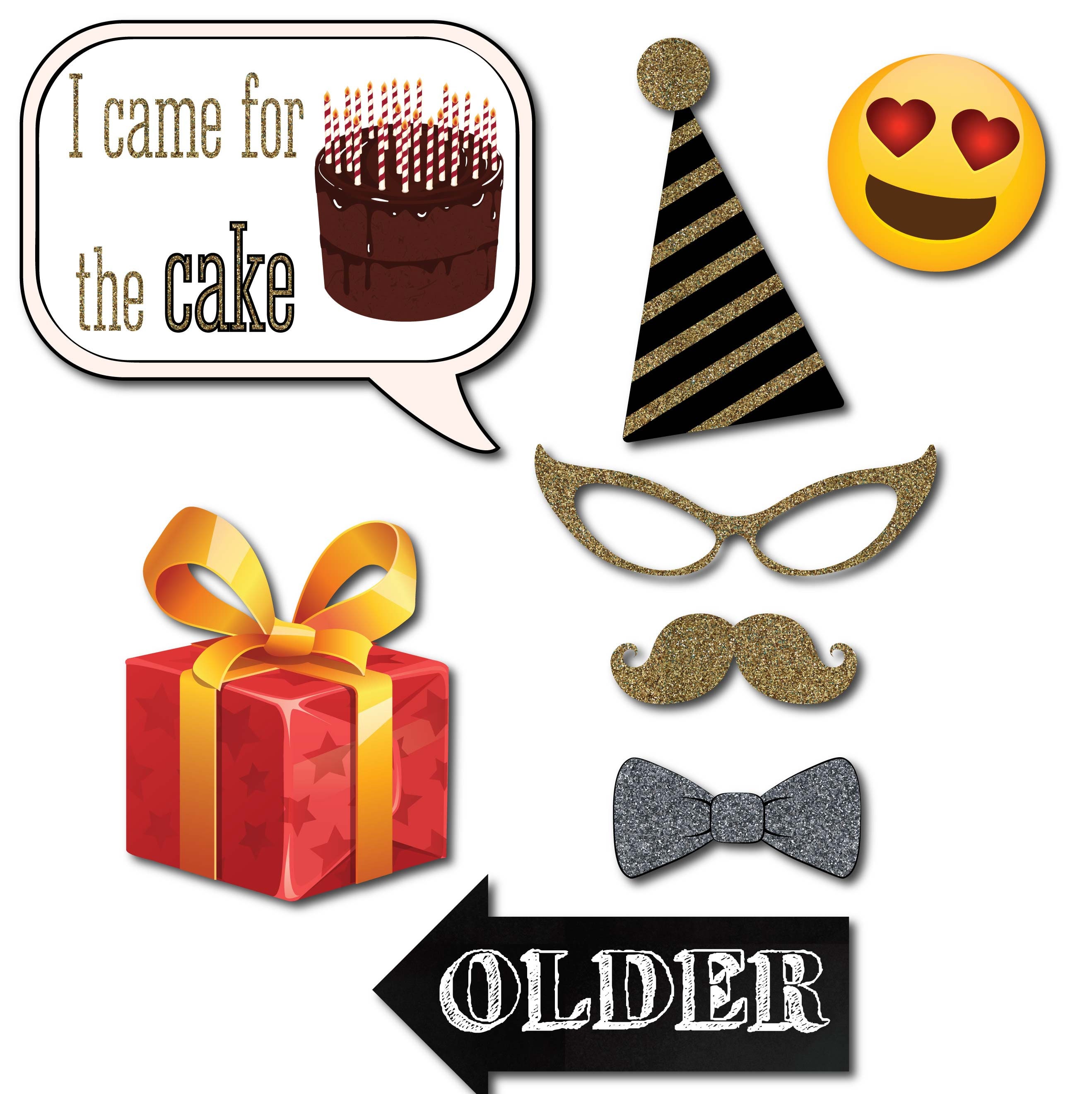 Birthday Photo Booth Props Party Kit 41 Pieces With Wooden - Etsy