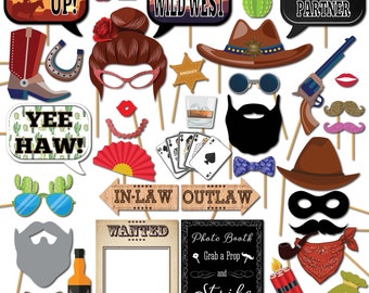 Cowboy Photo Booth Props: western PARTY Props Wild - Etsy