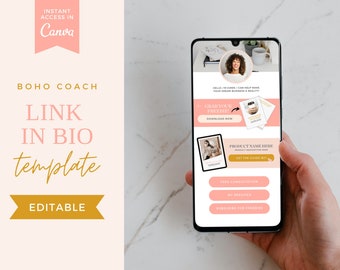 Instagram Link in Bio Template CANVA Landing Page Link in - Etsy