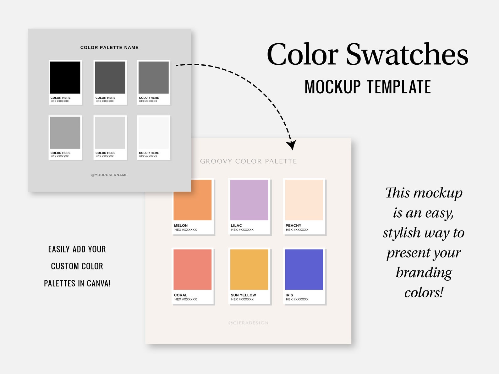 Color Palette Mockup | Color Card Mockup | Branding Mockup | Canva ...