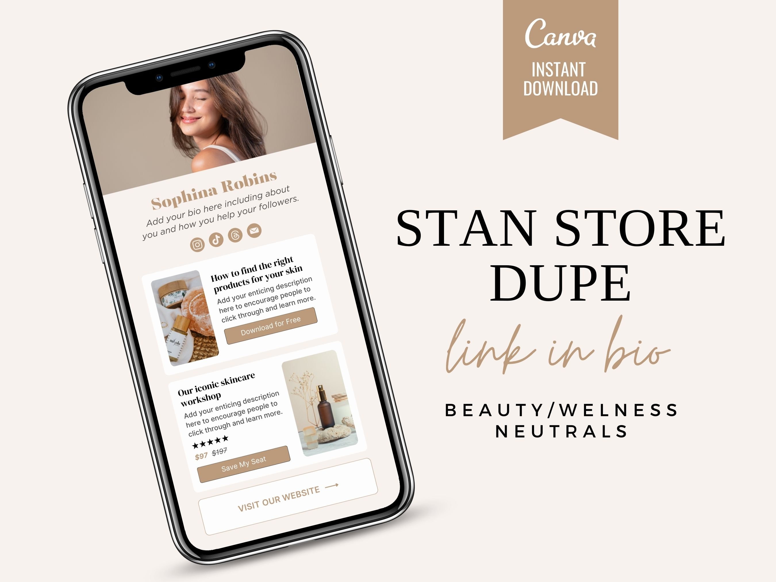 Link in Bio Template, Stan Store Dupe, Link Tree Alternate, Instagram ...