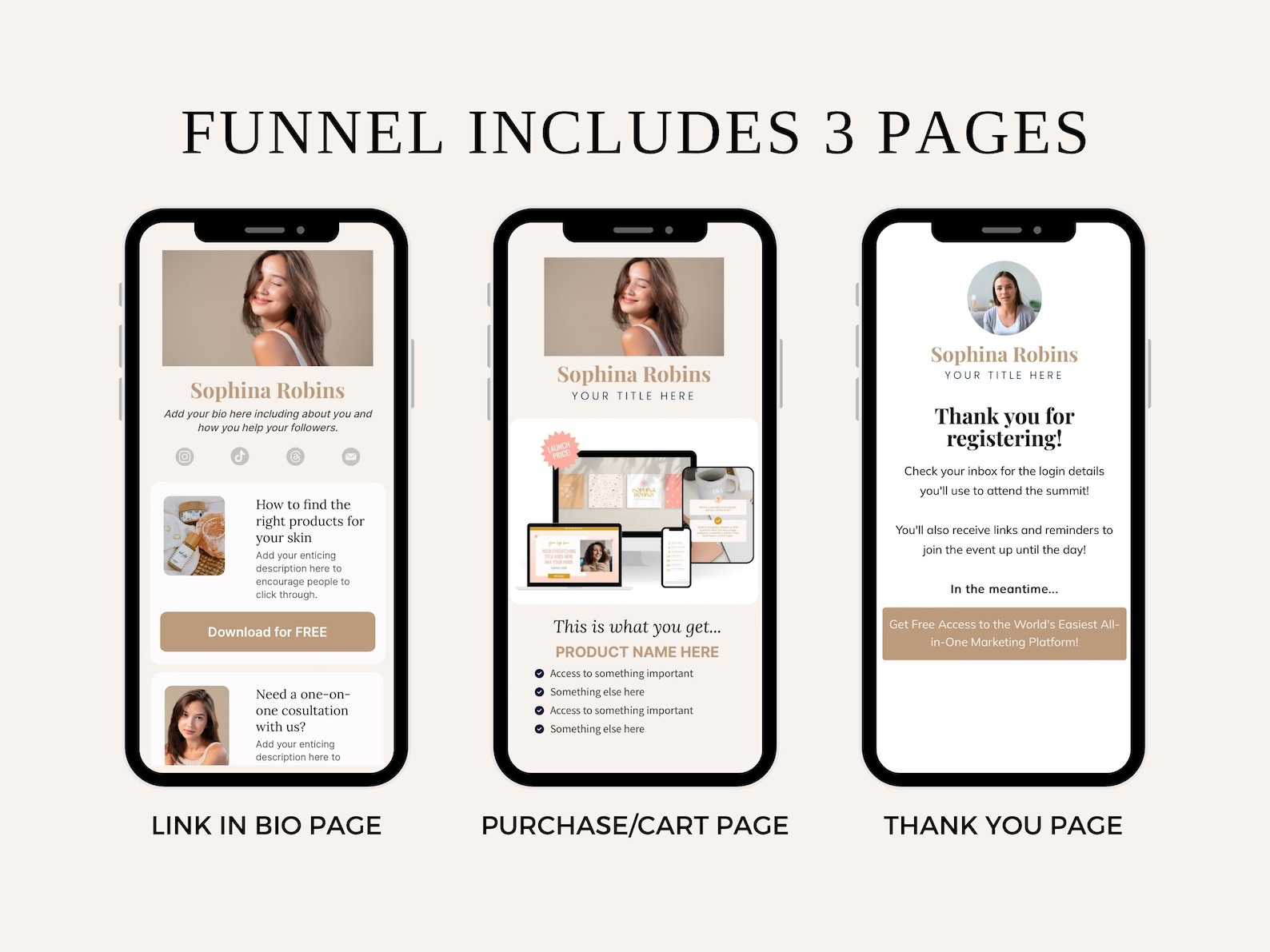 Link in Bio, Systeme Io Template, Stan Store, Stan Store Funnel ...