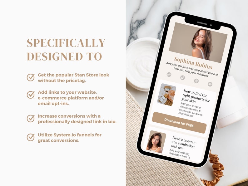 Systeme Io Template, Link in Bio, Stan Store, Stan Store Dupe, Stan ...