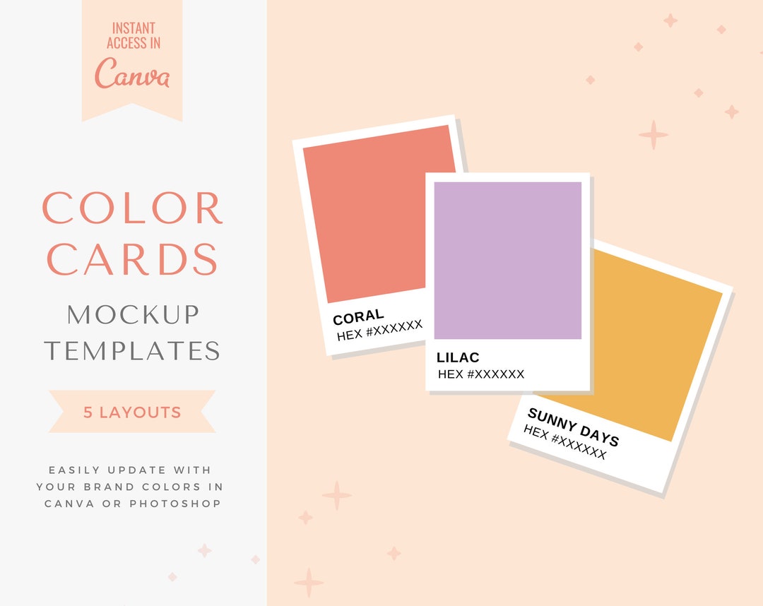 Color Palette Mockup Color Card Mockup Branding Mockup Canva Brand ...