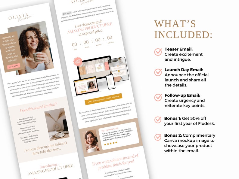 Flodesk Template, Email Template, Email Newsletter, Course Email ...