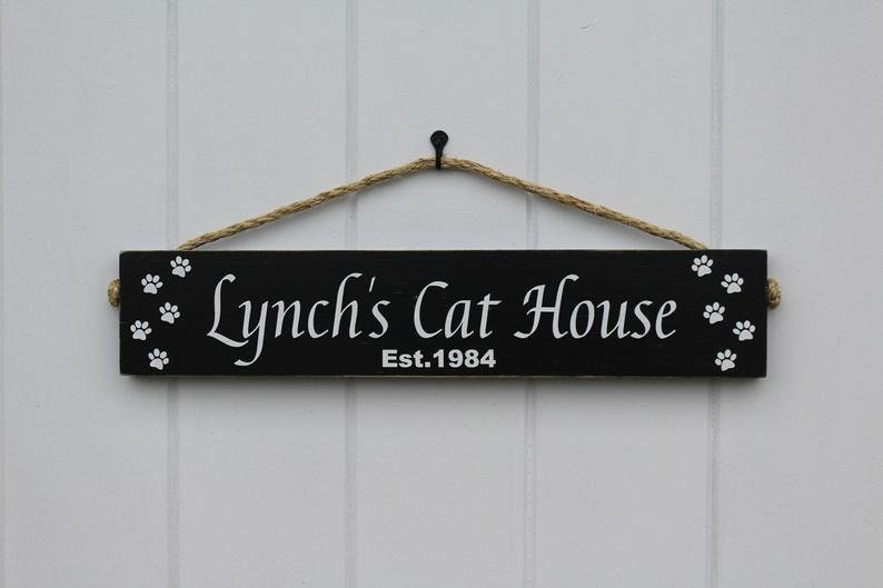Cat Sign/cat Name Sign/cat Lover Gift/cat Lover Christmas - Etsy