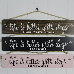 Personalized Dog Sign, Life is Better With Dogs Sign, Personalized Dog ...
