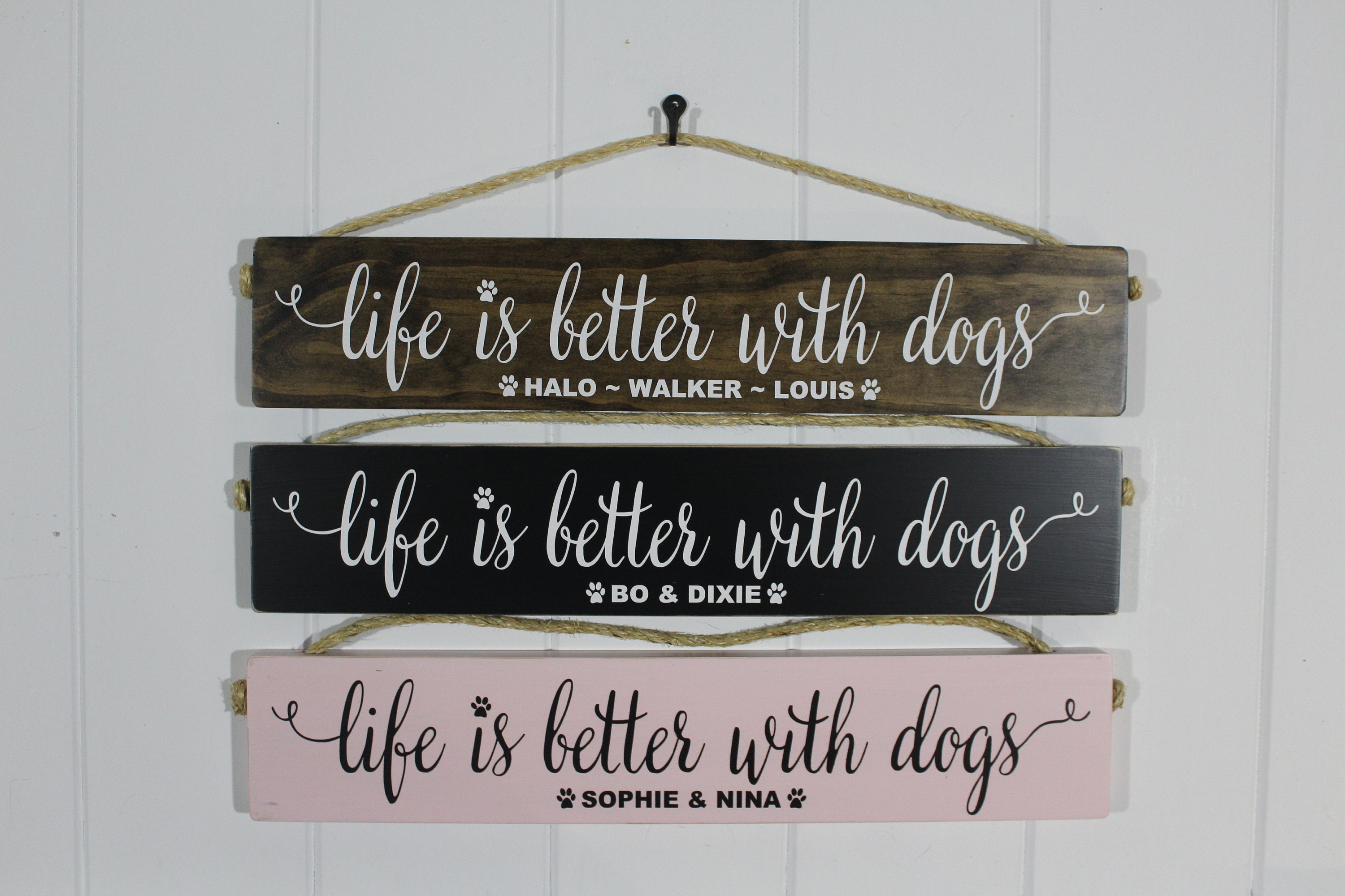 Personalized Dog Sign Life is Better With Dogs Sign | Etsy