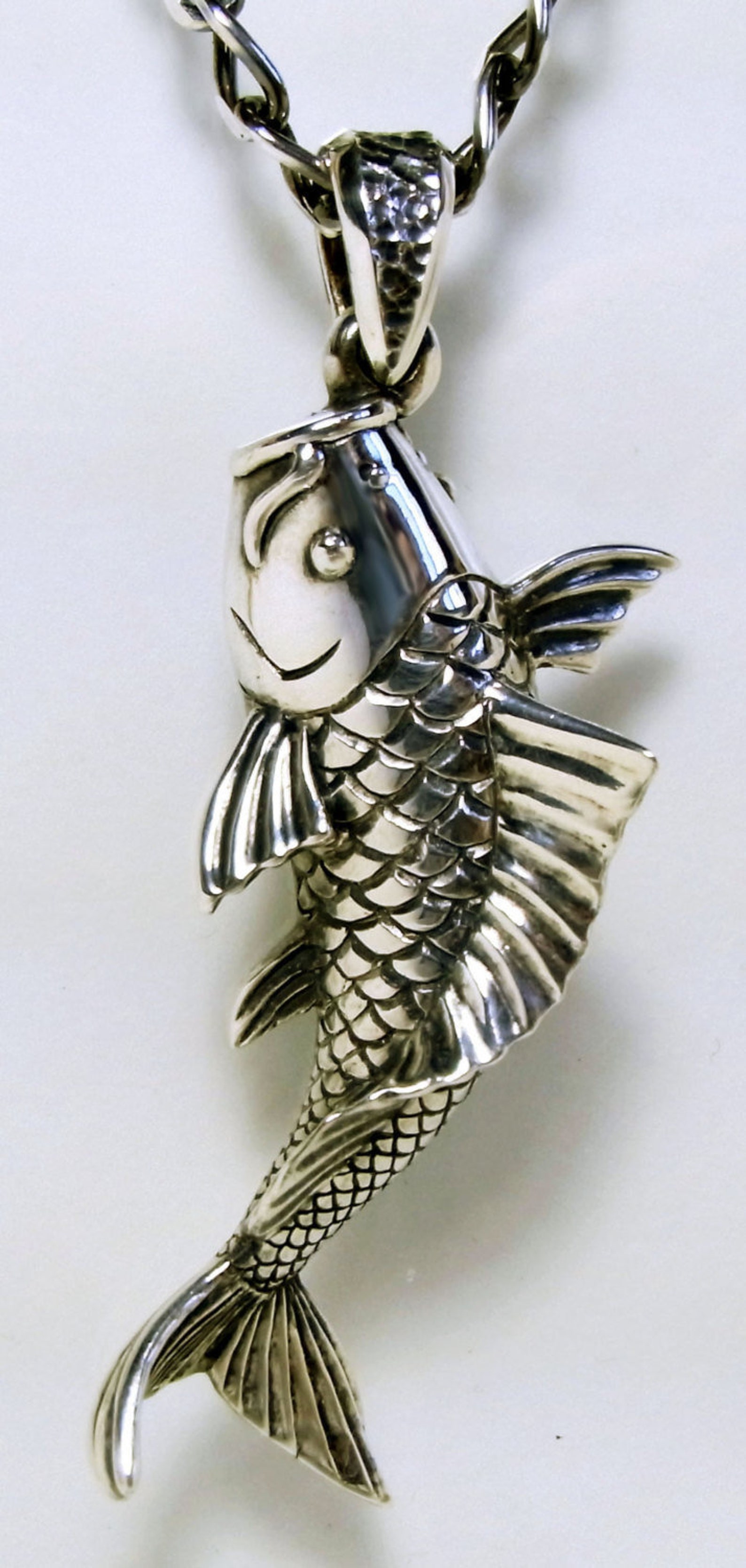Carp Pendant Silver 925 - Etsy