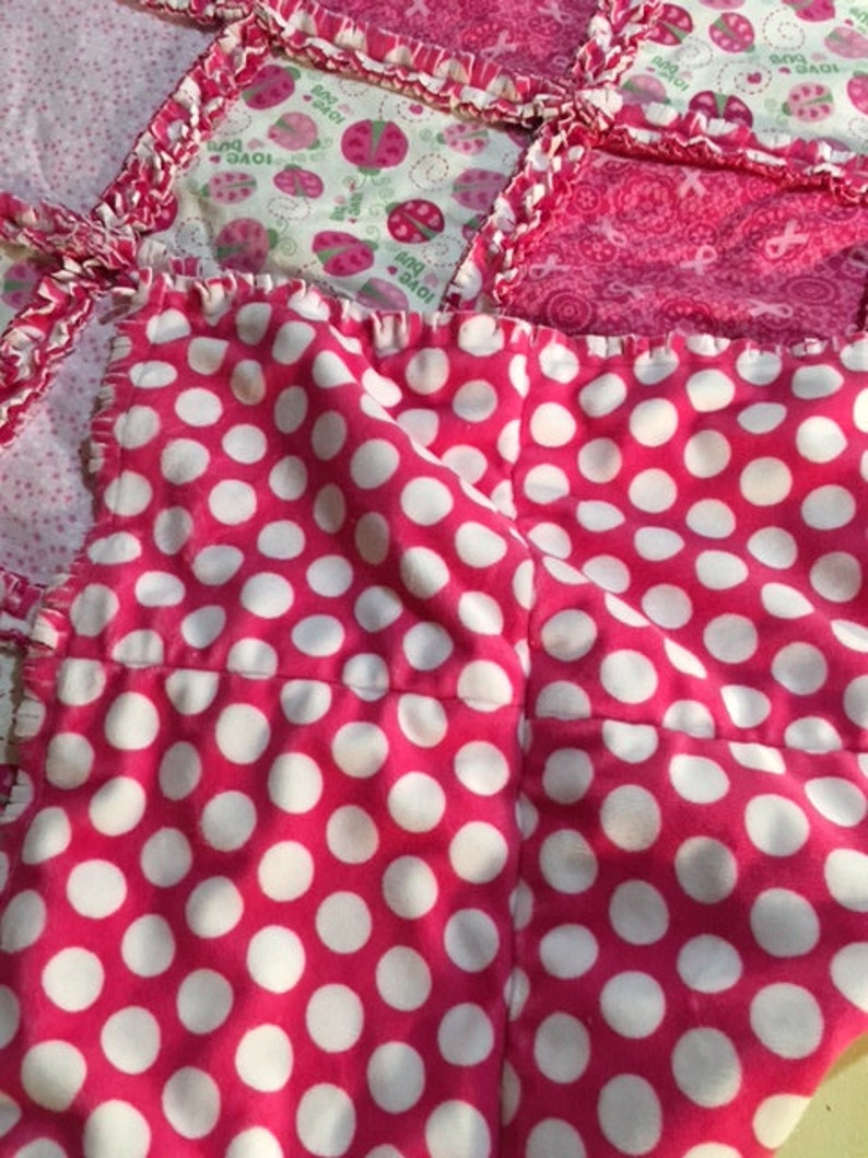 Handmade Rag Patchwork Quilt for Breast Cancer Awareness, 51 X 51 by ...
