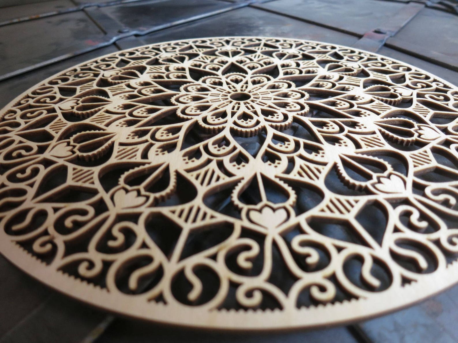 Crocuses Flower Wooden Mandala Ornament: Rustic Window Silhouette - Etsy