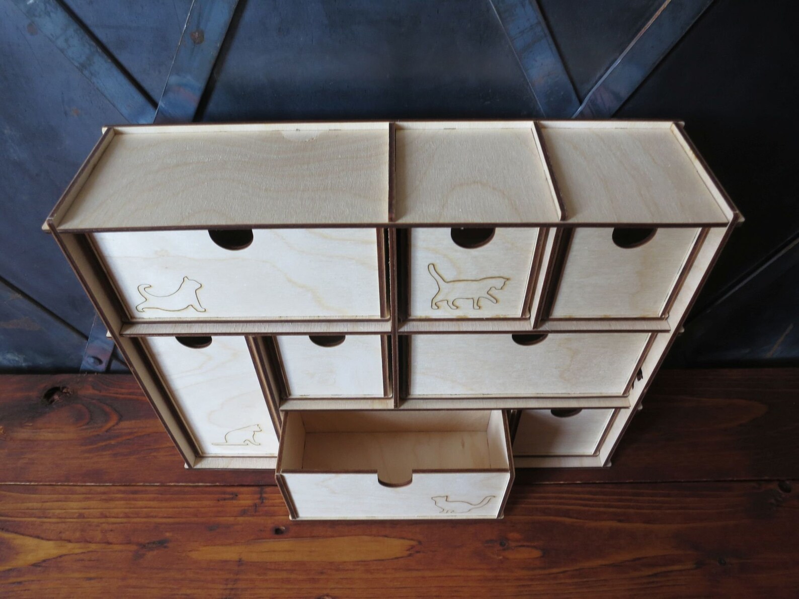 Wooden Cats Mini Chest of 8 Drawers wood jewelry beads locker | Etsy