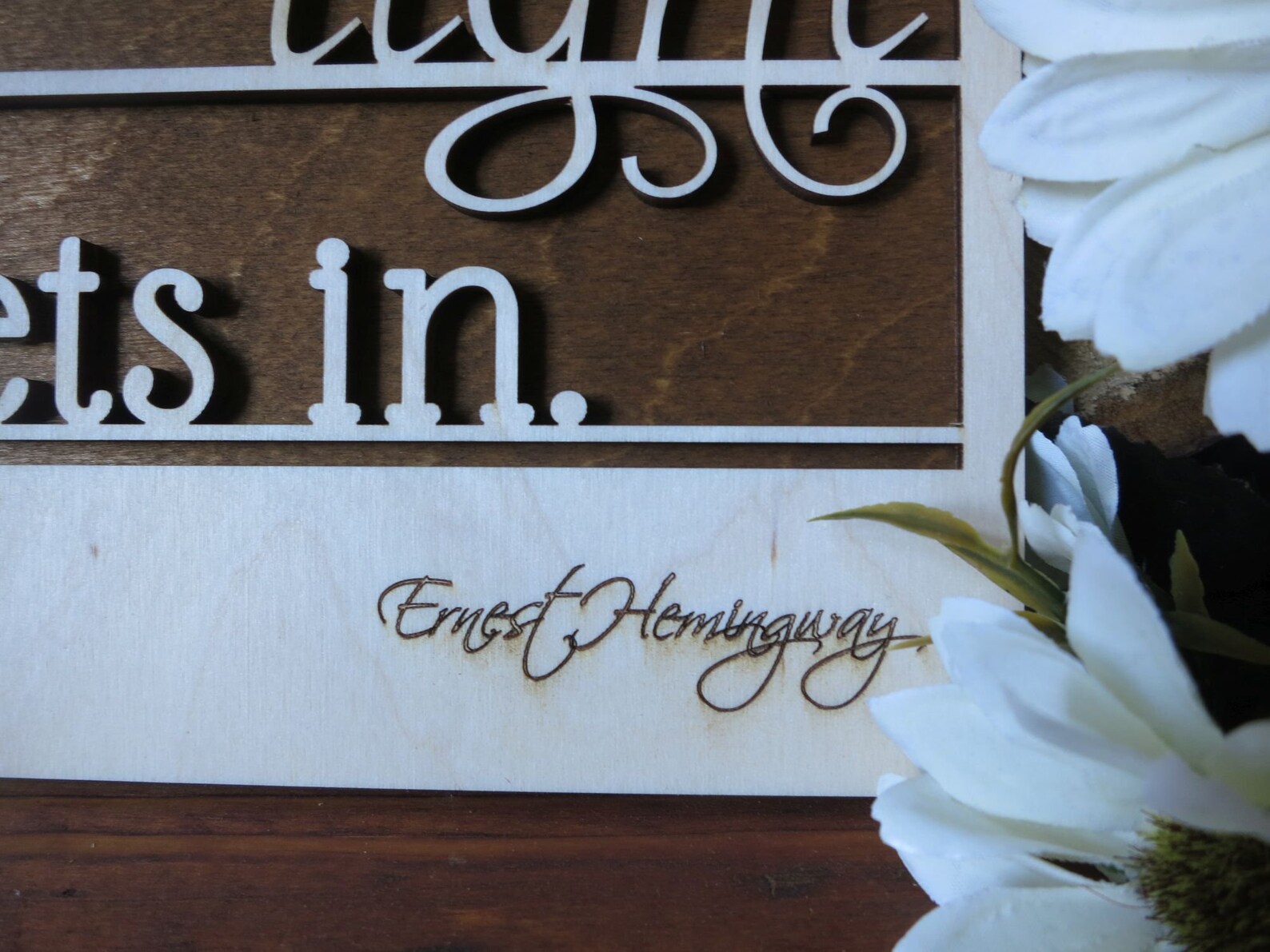 Wooden Hemingway Sentence Wood Board Quote 3d Natural Birch - Etsy