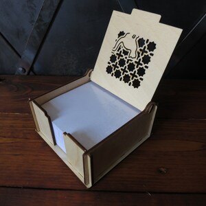Cat Wooden Note Pads Box, Gift for Cats Lover Friend, Filigree Shadow ...