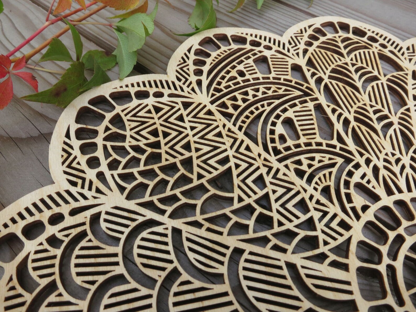 Zentangle Wooden Mandala Flower: Filigree Rosette Trivet, Wall Art - Etsy