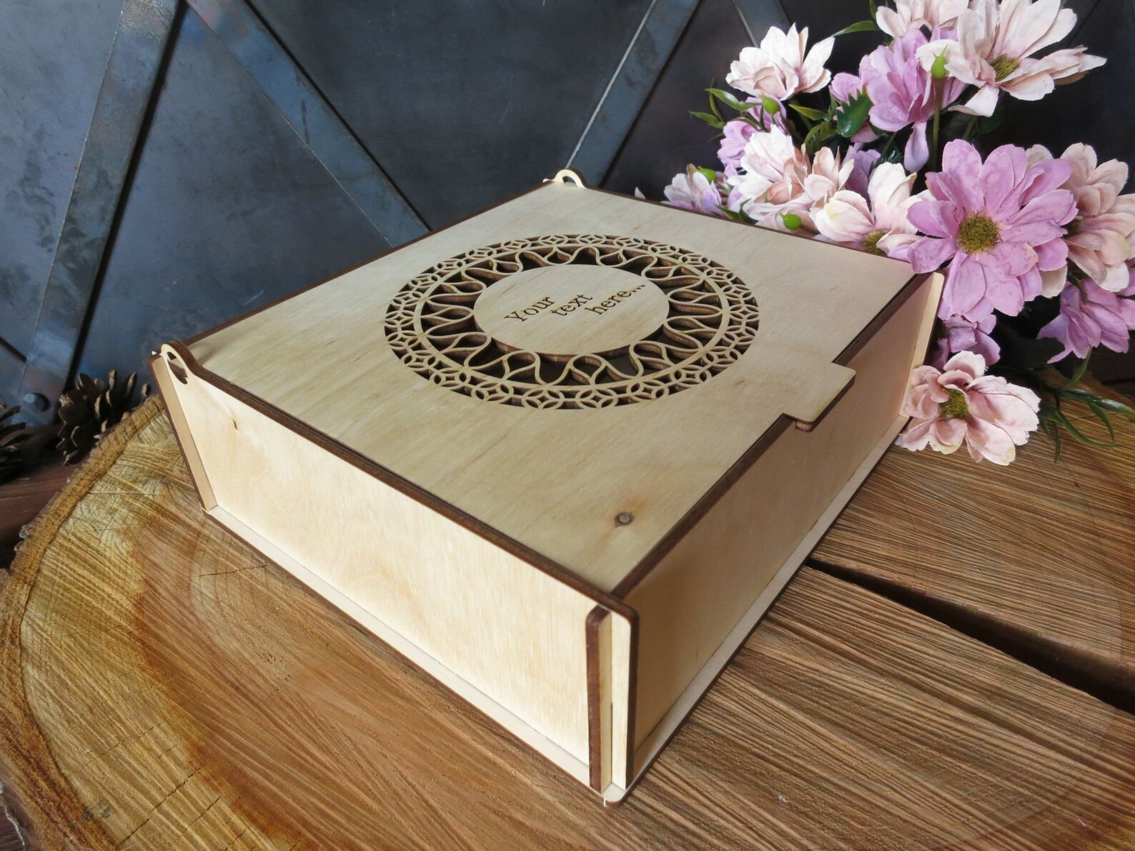 Custom Text Wooden Box Present Gift Box With Your - Etsy