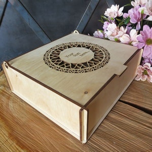 Custom Text Wooden Box, Present Gift Box With Your Inscription ...