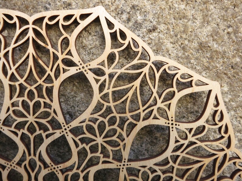 Wooden Mandala Rosette Natural Wood Filigree Ornament Ethnic - Etsy