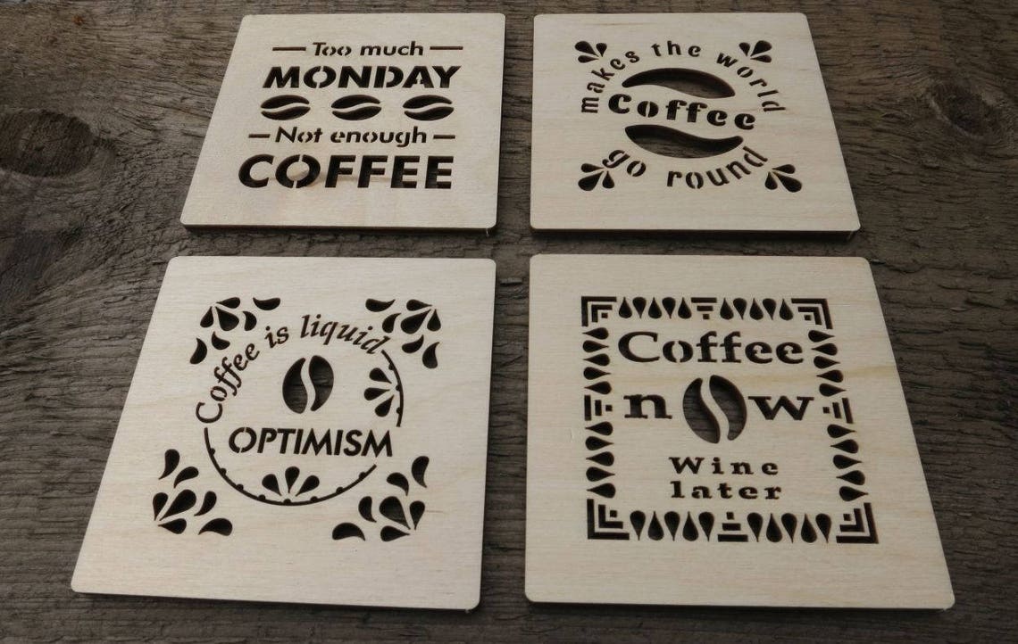 Wooden Coffee Magnets Fridge Wood Magnets Decor Kitchen - Etsy