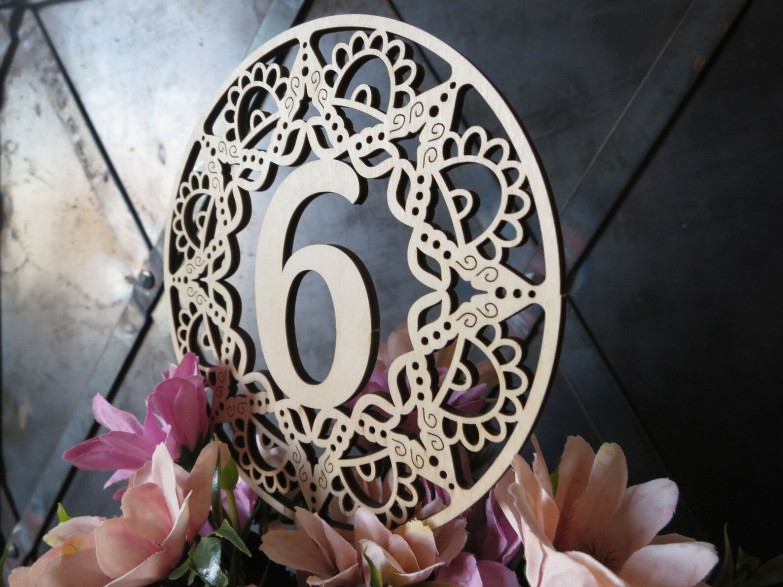 Filigree Mandala Wooden Table Numbers Wedding Table - Etsy