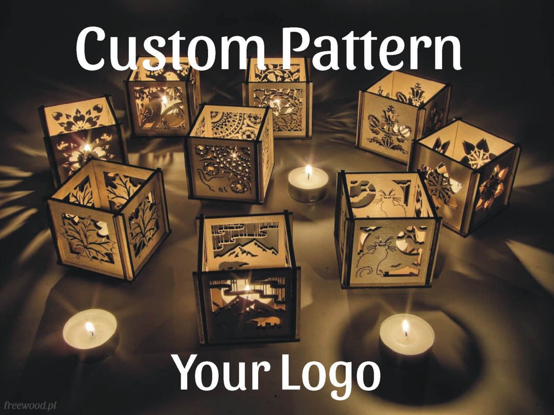 Set of Custom Wooden Tealight Lanterns, Wood Candle Holder ...