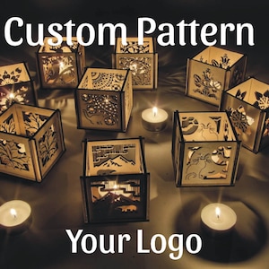 Set of Custom Wooden Tealight Lanterns, Wood Candle Holder ...