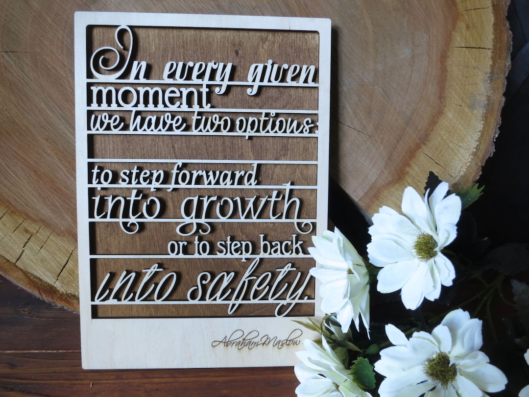Wooden Sentence, Wood Card, Maslow Motivation Quote 3d Natural Board ...