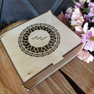 Custom Text Wooden Box, Present Gift Box With Your Inscription ...