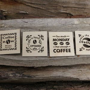 Wooden Coffee Magnets, Fridge Wood Magnets Decor Kitchen Coffee-lovers ...