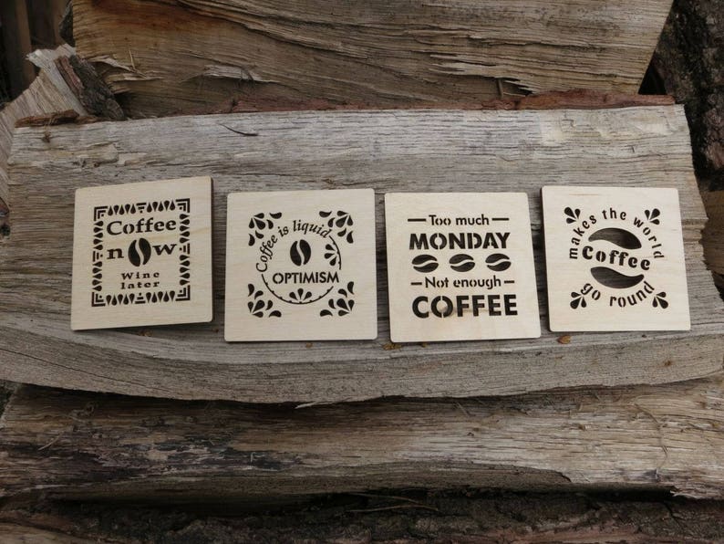 Wooden Coffee Magnets Fridge Wood Magnets Decor Kitchen - Etsy