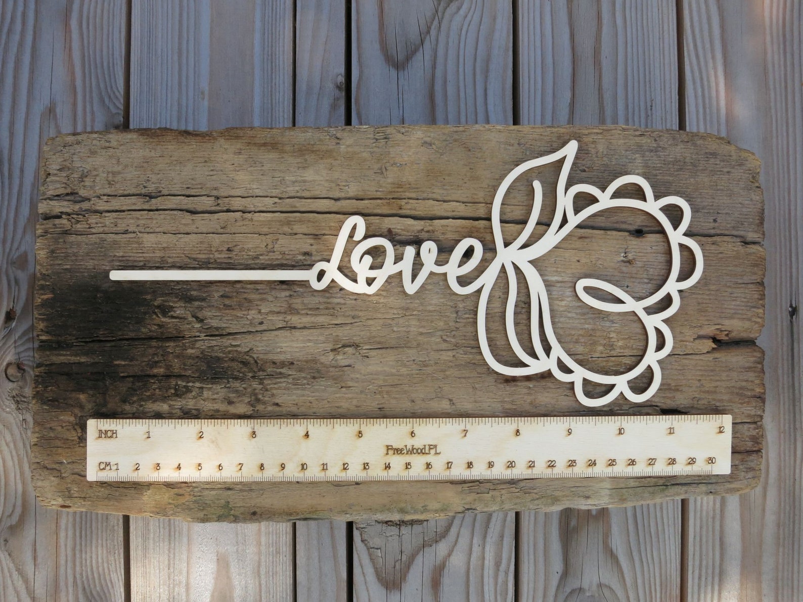 Custom Word Wooden Flower Daisy Tulip or Heart Stick | Etsy