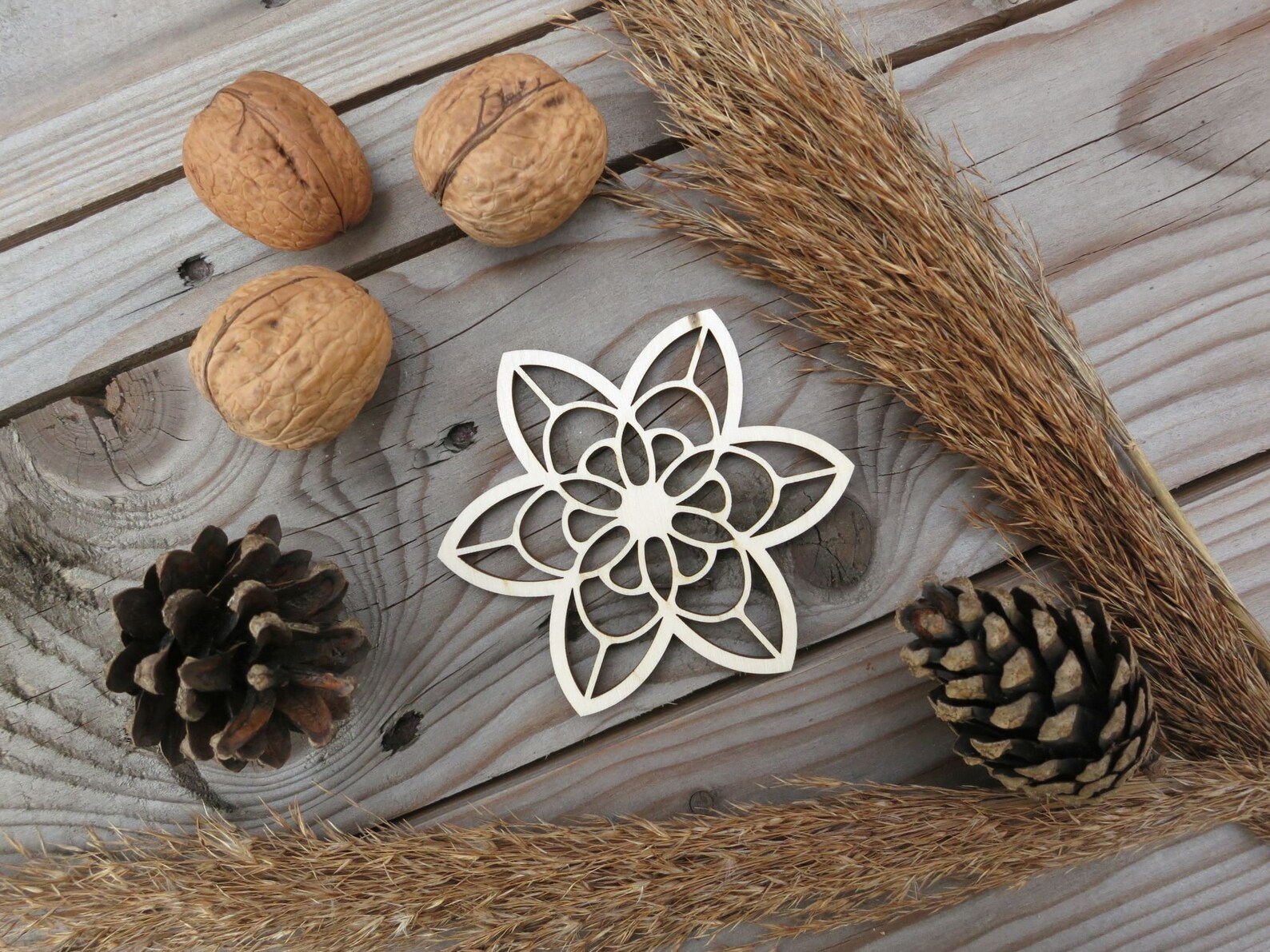 Filigree Flowers Wooden Floral Ornaments Art Openwork Lace | Etsy