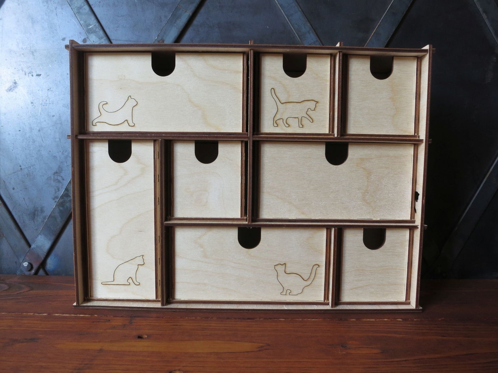 Wooden Cats Mini Chest of 8 Drawers wood jewelry beads locker | Etsy