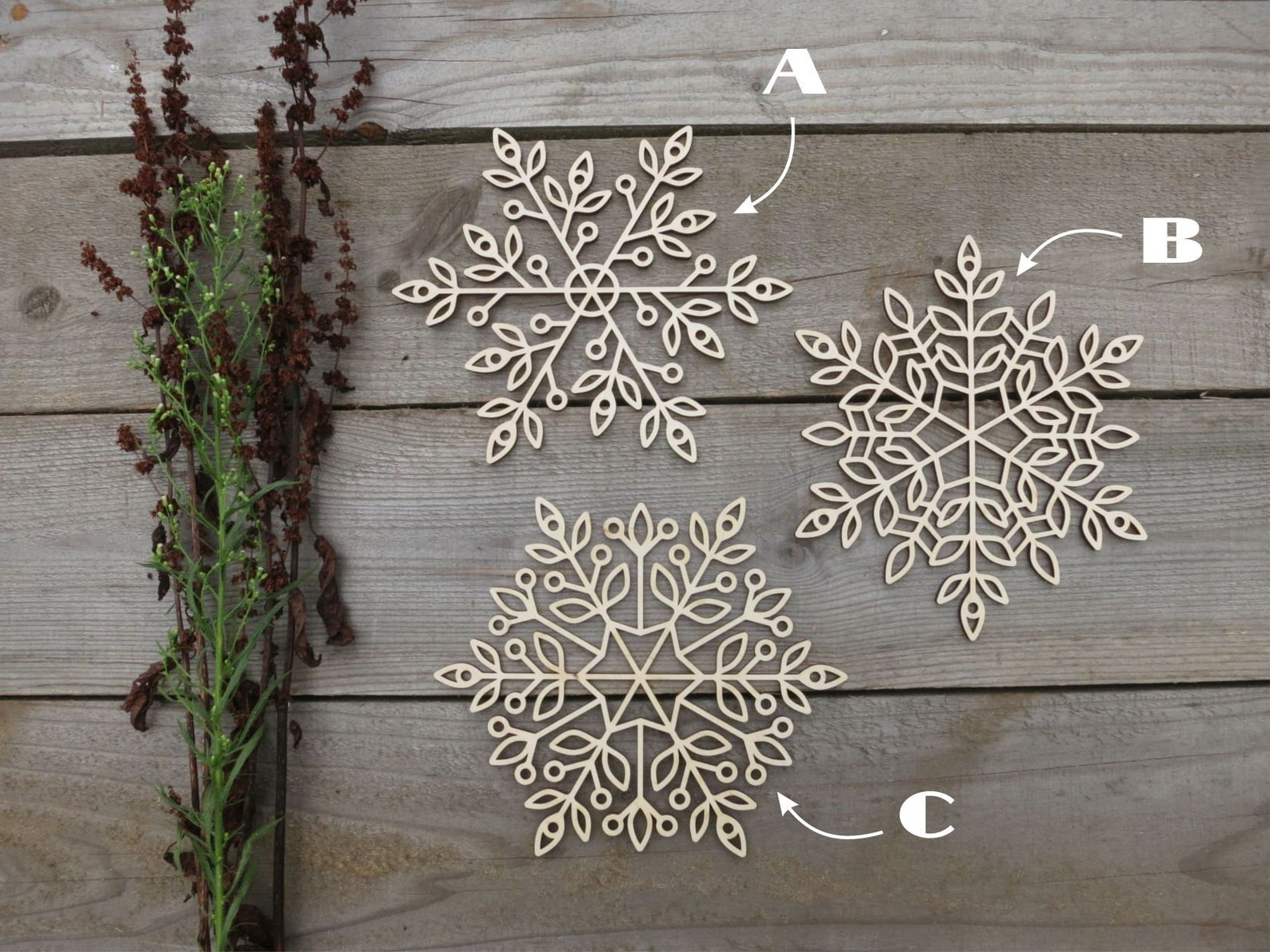 Lace Wooden Snowflakes Filigree Wood Table Ornaments Winter - Etsy