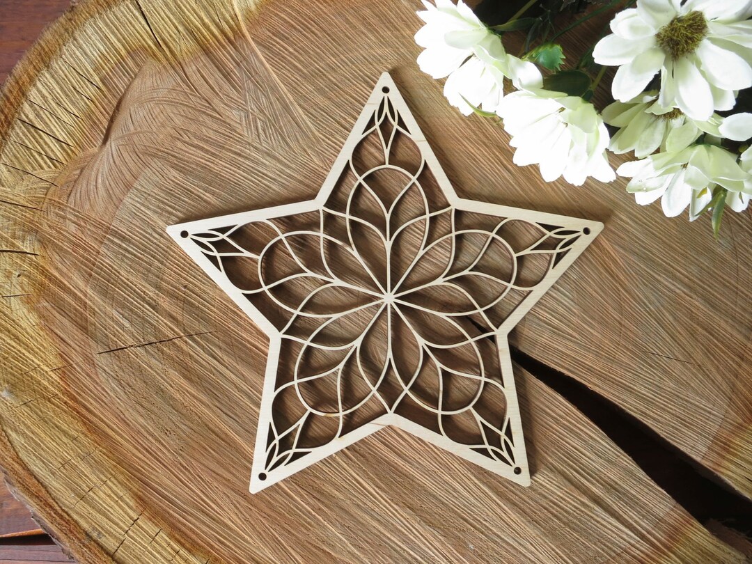 Filigree Wooden Star: Rustic Woodland Window Hanging - Etsy